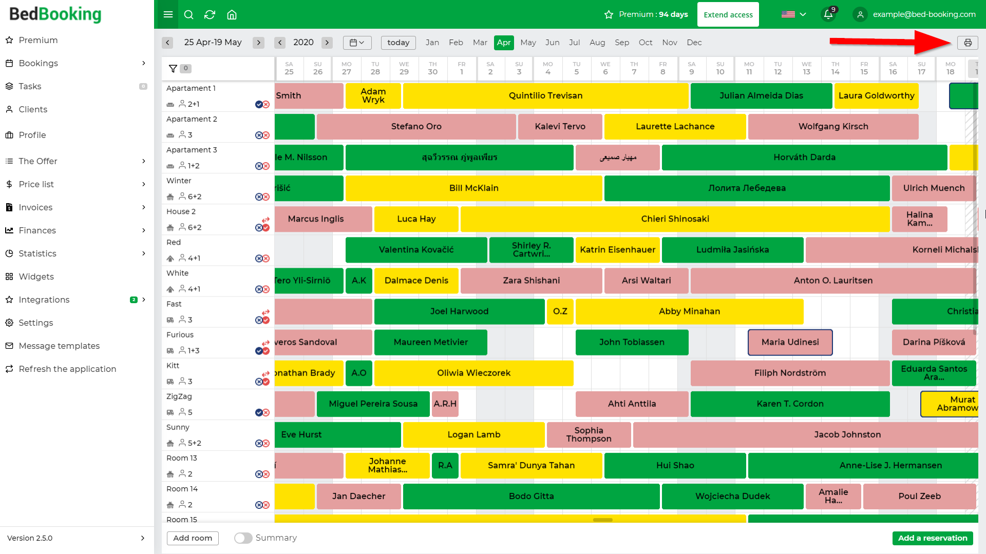 How Can I Print My Booking Calendar BedBooking